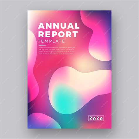 연례 보고서 서식 파일에 대 한 화려한 디자인 무료 벡터