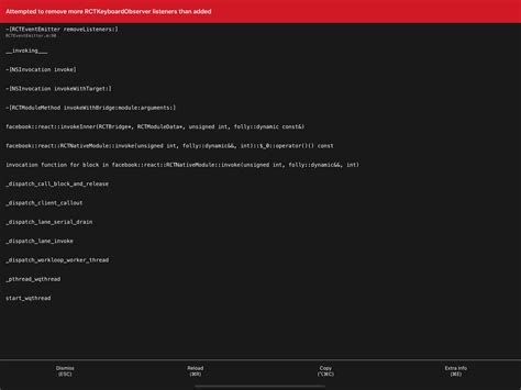 Attempted To Remove More Rctkeyboardobserver Listeners Than Added