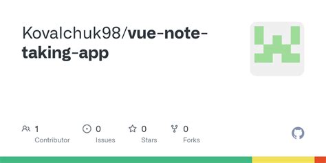 GitHub Kovalchuk Vue Note Taking App