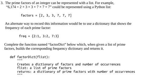 Solved 3 The Prime Factors Of An Integer Can Be Represented Chegg Com