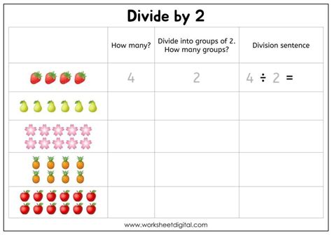 Divide By 2 Worksheet Digital 1 Teacher Made Resources