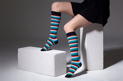Womens Colorful Stripe Knee High Socks Set Socks N Socks