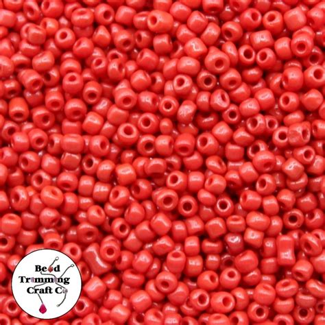 Seed Bead 60 Red Opaque Price Per Gram Bead Trimming And Craft Co