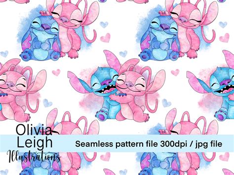 Lilo And Stitch Cute Seamless Pattern Digital Paper Digital Etsy