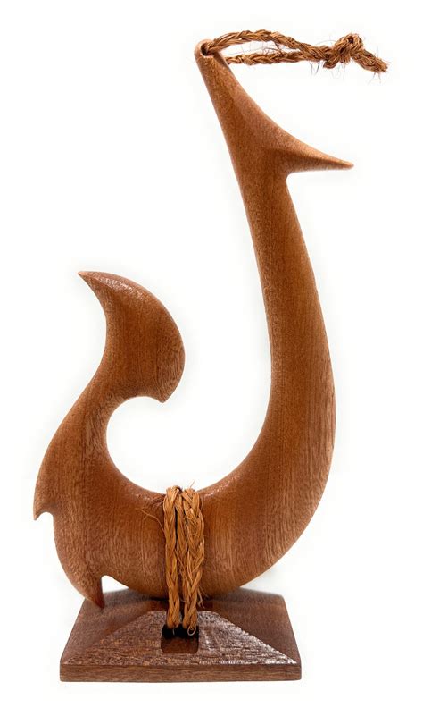 Koa Moana Fish Hook 8 Inch On Stand Made In Hawaii Koagwfh3 Etsy