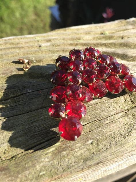 Brooch Pin Ruby Red Brooch Apparel And Accessories BOHO Etsy Ruby Red Brooch Brooch Jewelry