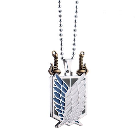 Ожерелье с эмалью «Крылья свободы для мужчин и женщин аниме «атака на Титанов цепочка с