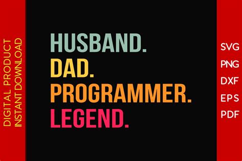 Husband Dad Programmer Legend Svg Shirt Graphic By Creative Design