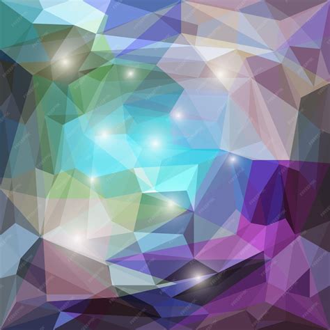 Premium Vector Abstract Bright Colored Polygonal Triangular Background With Glaring Lights For