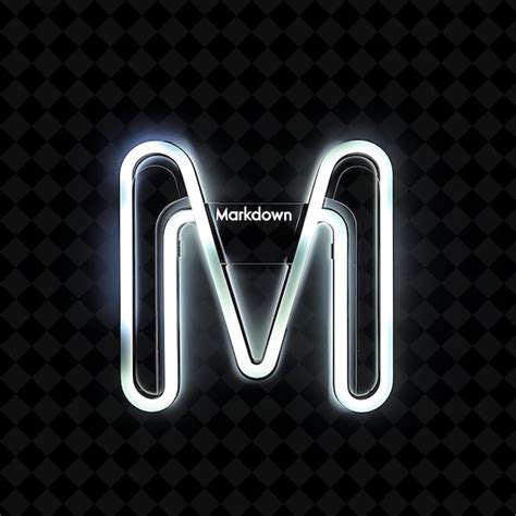 Premium Psd Minimalist Neon Glow Of Markdown Text With Neon White And