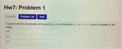 solved hw7 problem 1 previous problem list next 1 point