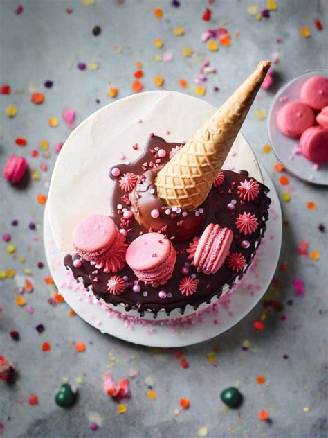 Ice Cream Cone Drip Cake Delivered Patisserie Valerie