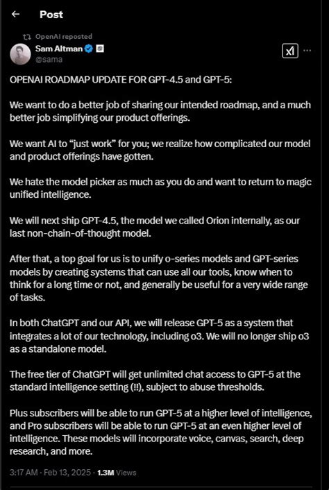 Openai将推出gpt5，可免费无限使用