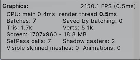 Working With The Stats Window Unity Learn
