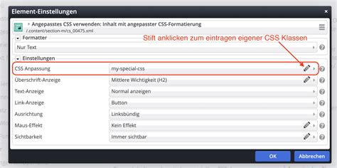Angepasstes Css Verwenden