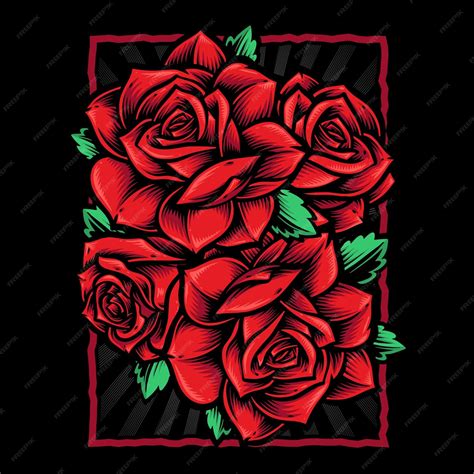 Premium Vector Red Roses Flower Vector Illustration