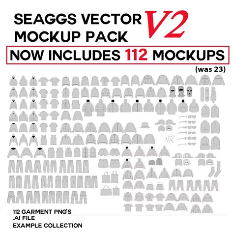 Streetwear Clothing Vector Mockup Pack Bundle 112 Mockups Etsy Uk