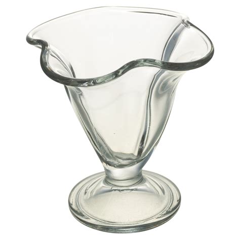 Set Of 2 4 6 Clear Glass Flower Shaped Ice Cream Cup Sundae Bowl Footed