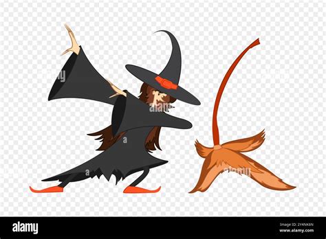 Funny Witch Broom Stock Vector Images Alamy