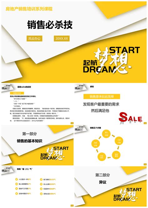 销售技巧系列培训课程 房地产销售培训ppt模板下载入职培训风云办公