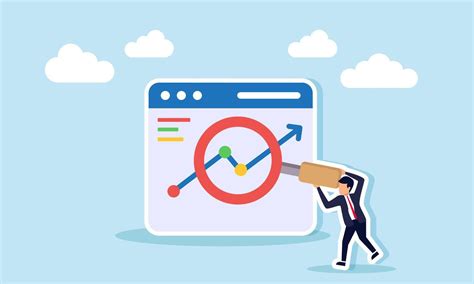 Businessman Holding A Magnifying Glass Analyzing A Line Chart On An App
