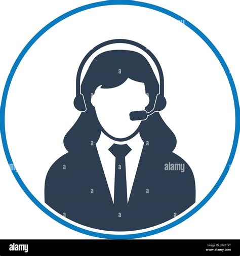 Female Call Centre Operator Icon Flat Style Vector EPS Stock Vector Image Art Alamy