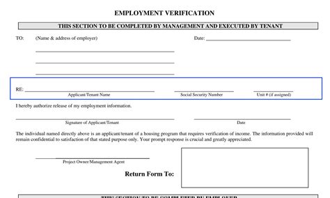 Employment Verification Form Sample