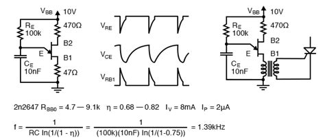 Unijunction Transistor Relaxation Oscillator And Waveforms Oscillator