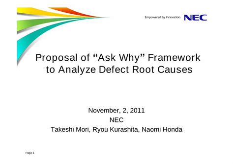 Pdf Proposal Of Ask Why Framework To Analyze Defect Root Causes · Proposal Of “ask Why