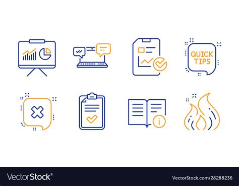 Report Checklist Technical Info And Reject Icons Vector Image