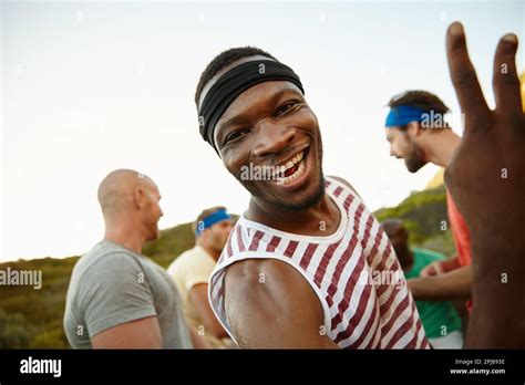 That Was A Great Workout Portrait Of A Young Man At Bootcamp With His