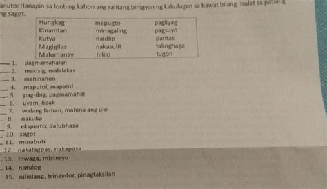 Anuto Hanapin Sa Loob Ng Kahon Ang Salitang StudyX