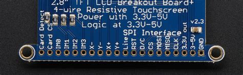 Spi Wiring And Test Adafruit 28 And 32 Color Tft Touchscreen Breakout V2 Adafruit