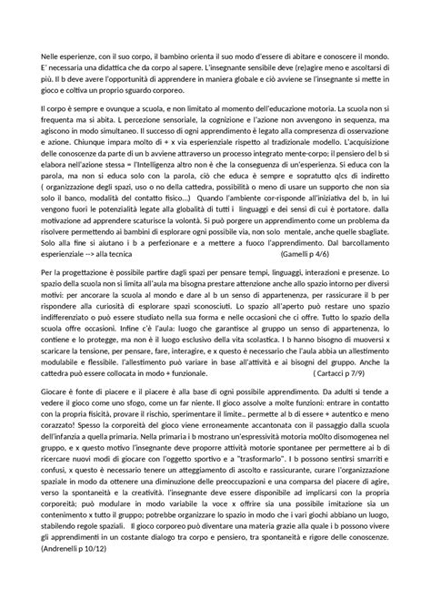 Pedagogia Del Corpo A Scuola Docsity