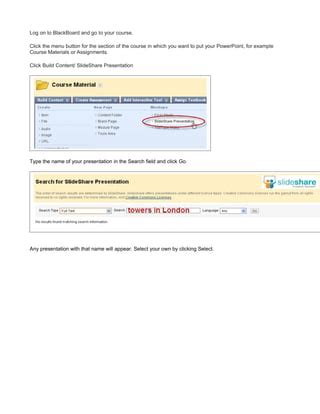 Blackboard Upload PowerPoints To BlackBoard DOC