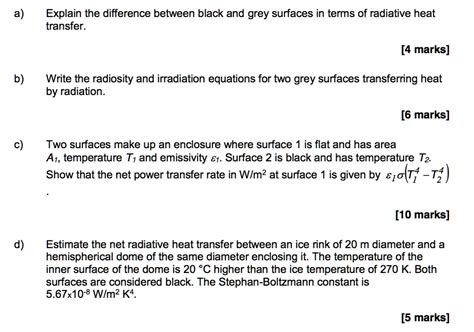 A Explain The Difference Between Black And Grey Surfaces In Terms Of