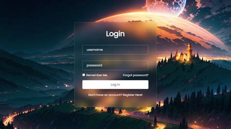 Project Glassmorphism Login Form Using Html Css Youtube