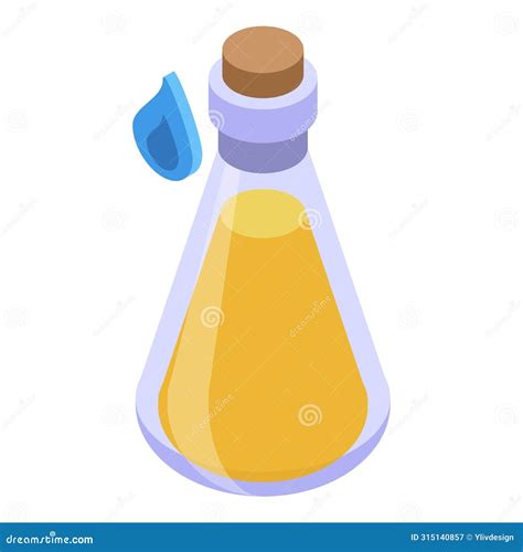 Gas Lab Flask Icon Isometric Vector Production Fuel Stock Illustration