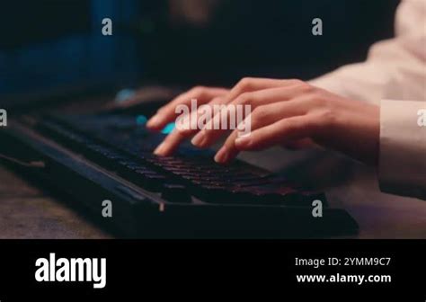 unrecognizable girl woman hands gamer programmer hacker coding data web