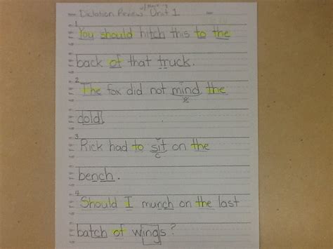 3rd Grade Reading Dictation Review With Marking Unit 1 Mr