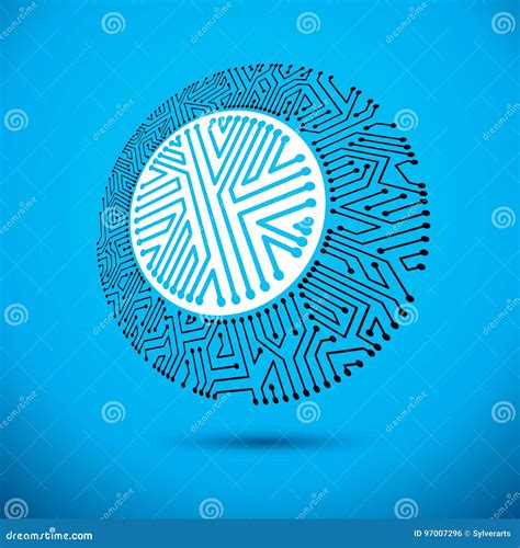 vector technology cpu design with circular microprocessor scheme stock