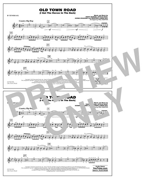 Old Town Road Arr Paul Murtha Bb Tenor Sax By Lil Nas X Feat