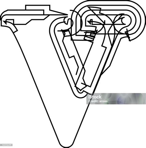 Font Proyek Arsitektur Alfabet Gaya Gambar Teknis Tipografi Geometris
