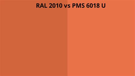 Ral 2010 Vs Pms 6018 U Ral Colour Chart Uk