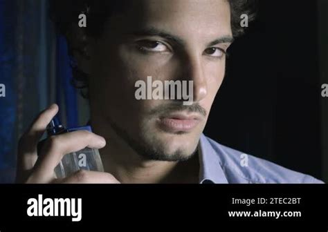 Young Man Spraying Perfume Stock Video Footage Alamy