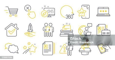 랩톱 암호 타자기 크라우드 펀딩 기호와 같은 비즈니스 아이콘 집합입니다 벡터 가방에 대한 스톡 벡터 아트 및 기타 이미지