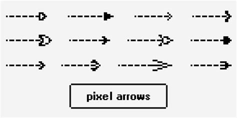 Pixel Icons Signs Arrow Symbols For Interface Design Web Design Applications Presentations