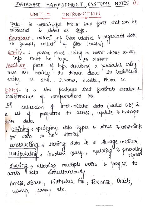 DBMS UNIT 1 Notes Oscillations And Wave Studocu