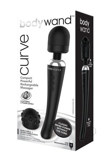 Bodywand Curve Compact Powerful Rechargeable Massager Black
