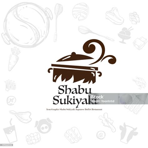 샤 브 샤 브 스키야키 로고 아이콘 그래픽 일본 뷔페 레스토랑 건강한 생활방식에 대한 스톡 벡터 아트 및 기타 이미지 건강한 생활방식 고기 녹색 Istock